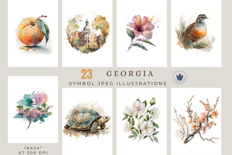 Georgia Symbol Illustrations | 23 Jpeg Files