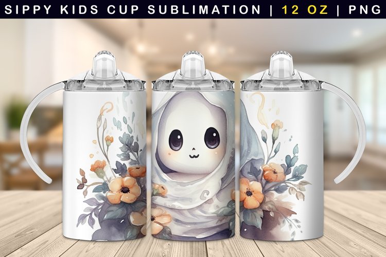Cute Ghost Sippy Cup Sublimation | 12oz Sippy (2801640)