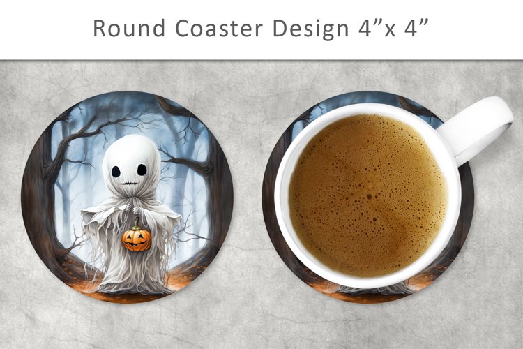 Halloween Ghost Round Coaster, round magnet