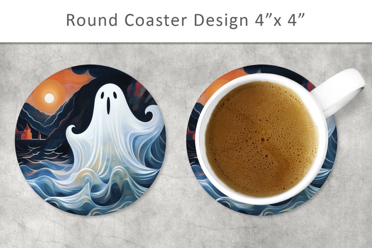Halloween Ghost Round Coaster (4454561)