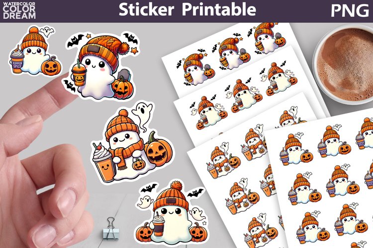 Cute Ghost Sticker Printable | Kids Halloween (4213491)