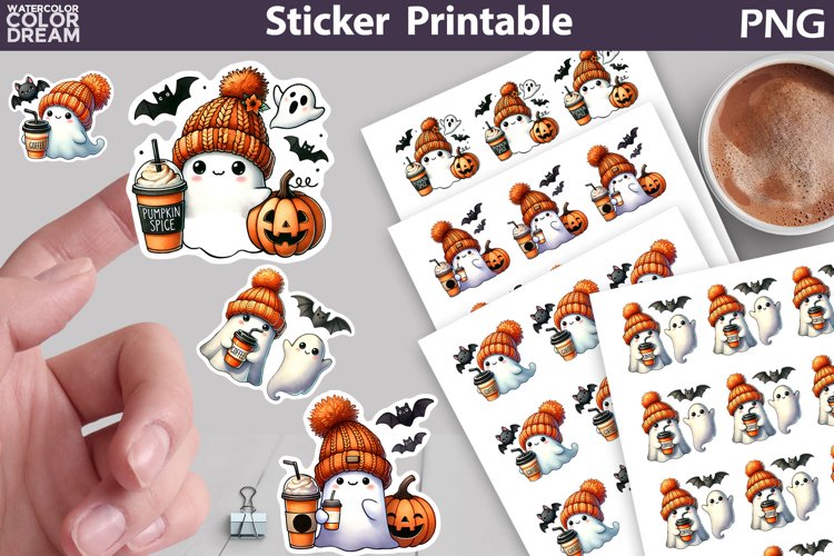 Cute Ghost Sticker Printable | Kids Halloween (4213513)