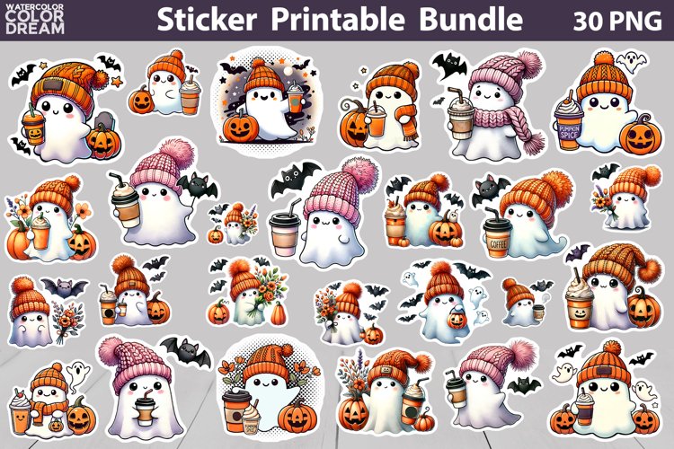 Cute Ghost Sticker Bundle | Kids Halloween Sticker