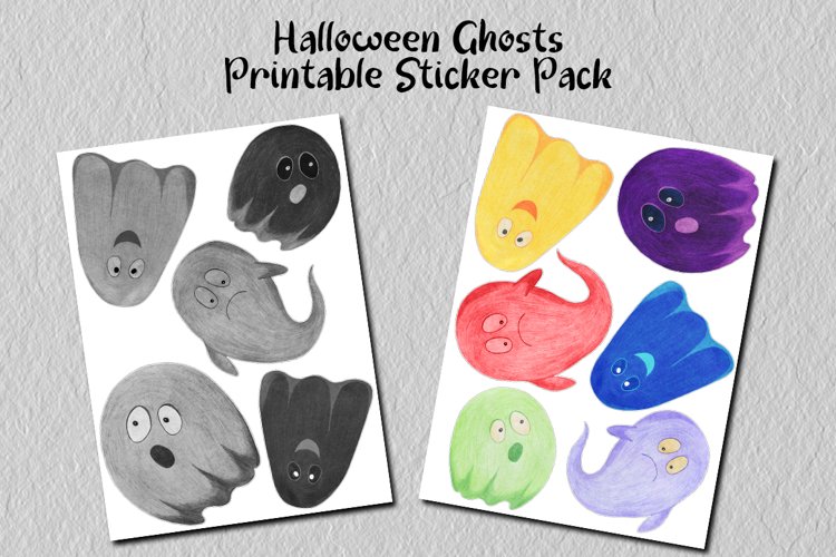 Halloween Ghost Printable Sticker Pack (2244275)