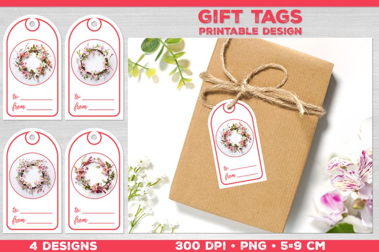 Printable Blossoming Spring Gift Tags with Floral Bouquets
