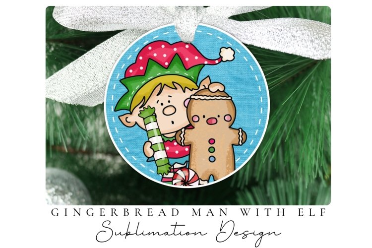 Whimsical Gingerbread Man with Elf Sublimation PNG