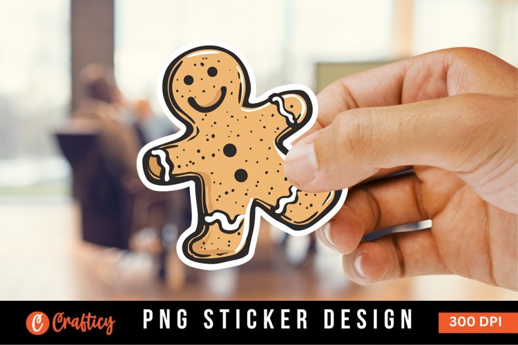 Gingerbread Sticker Clipart,Scrapbook sticker,Winter sticker