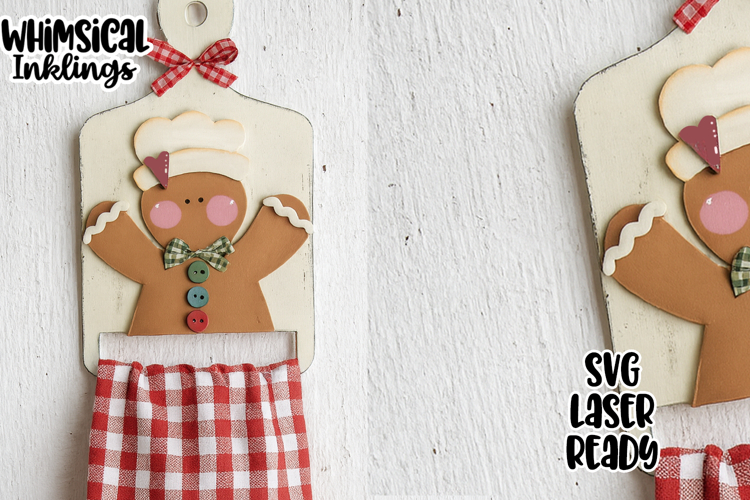 Gingerbread Towel Holder Laser SVG