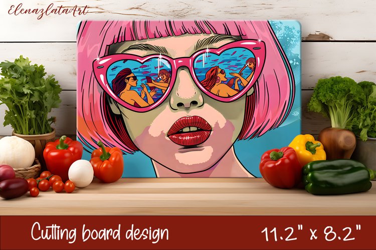 Romantic sumer girl Cutting Board Sublimation (4362339)