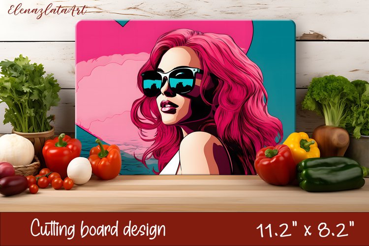 Romantic sumer girl Cutting Board Sublimation (4362364)