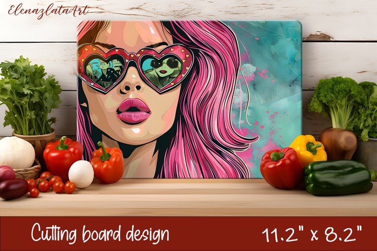 Romantic sumer girl Cutting Board Sublimation (4362423)