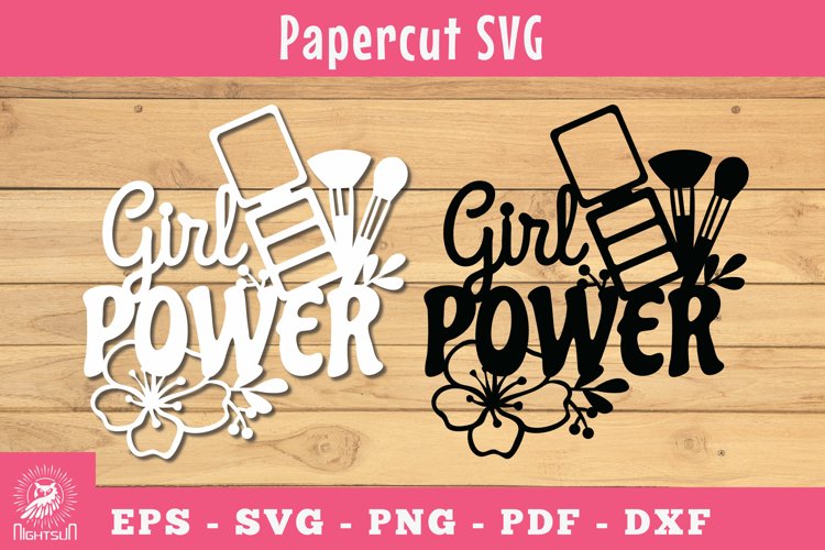 Girl Power Papercut SVG, Floral Makeup 1