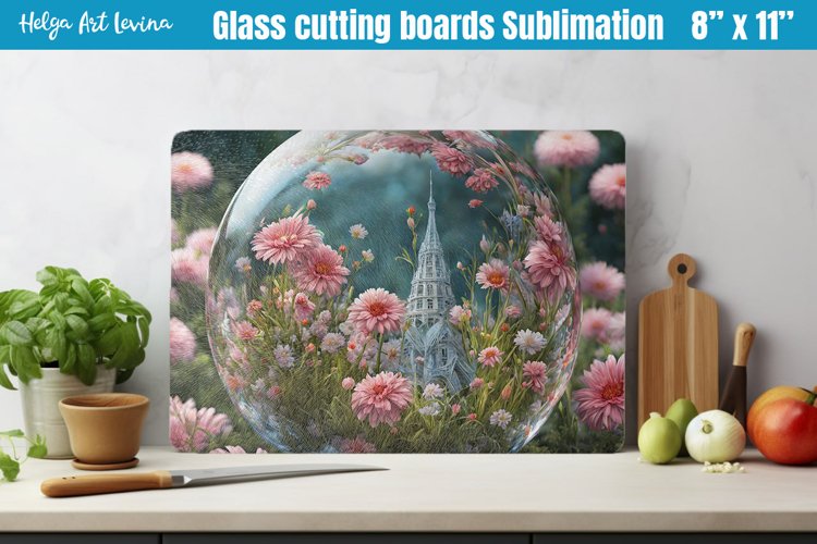Glass Cutting Boards Kitchen | 3d flowers (3170476)