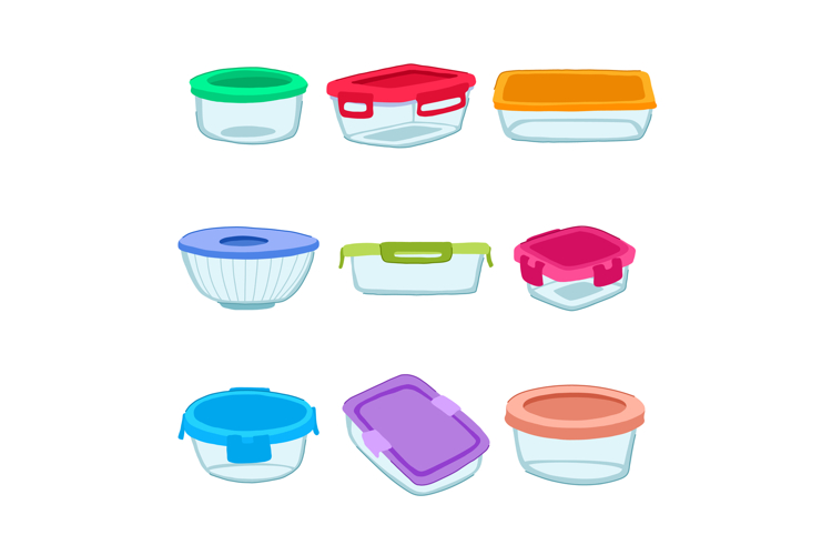 glass food storage container set cartoon (6565793)