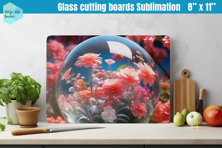 Glass Cutting Boards Kitchen | 3d flowers (3376372)