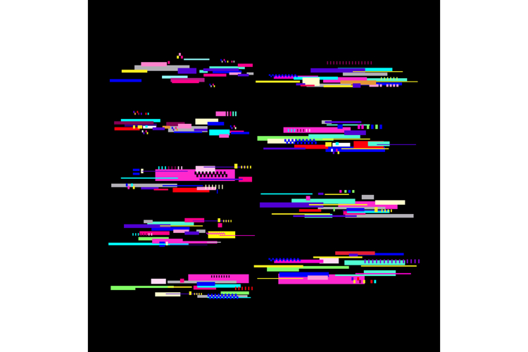 glitch error set cartoon