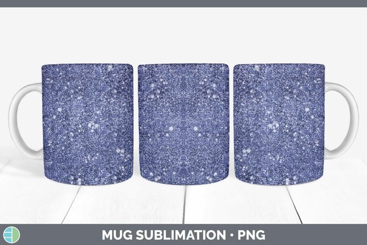 Glitter Indigo Mug Wrap Sublimation Coffee Cup Designs