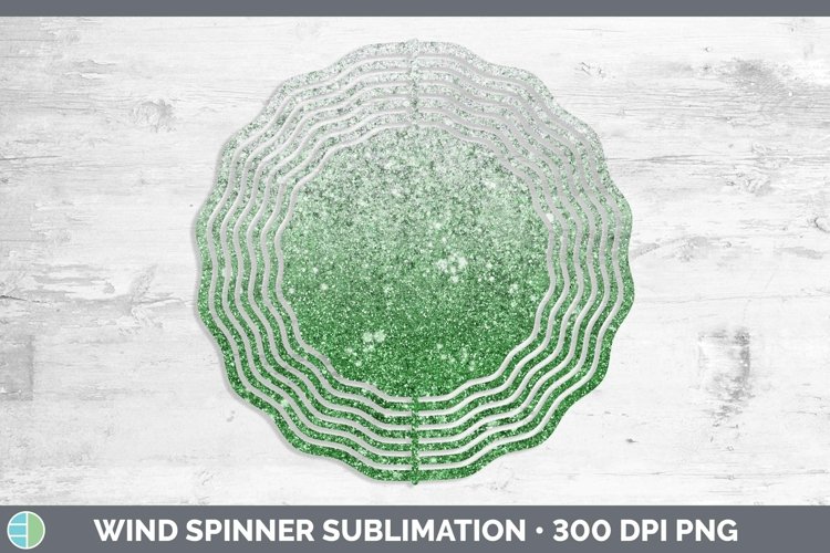 Glitter Ombre - 11 Green Wind Spinner Sublimation Spinner De