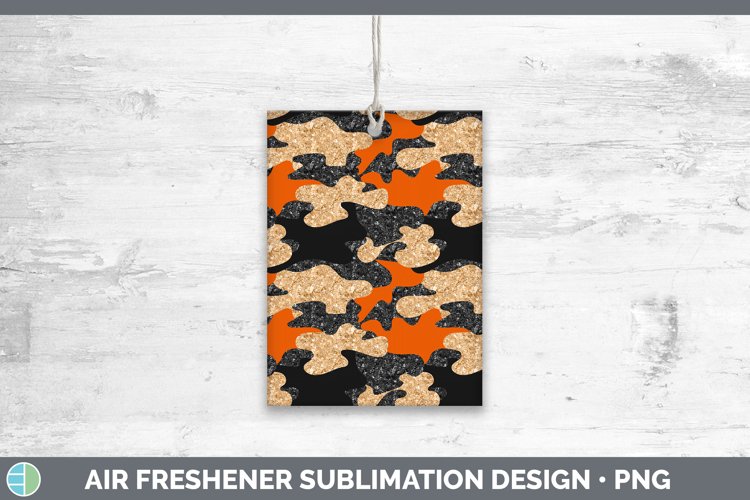 Glitter Orange Camo Air Freshener Sublimation Car Freshener