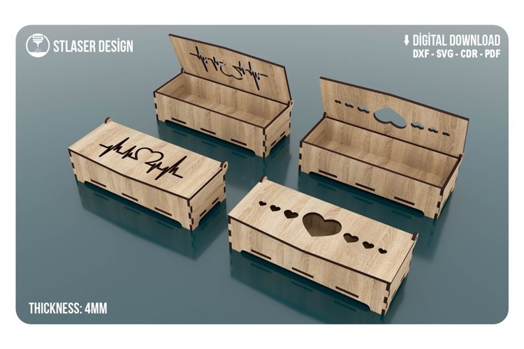 Wood Gift box laser cut, Vector Files For Wood (2395012)