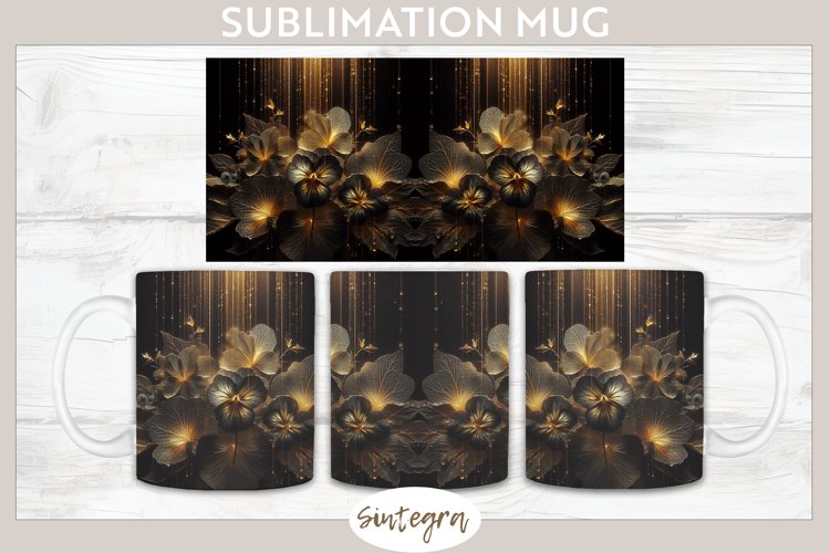 Glowing Pansies v2 Mug Wrap Sublimation