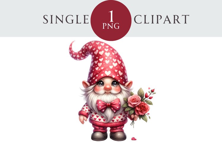 Valentines Gnome Clipart Single PNG (3095104)