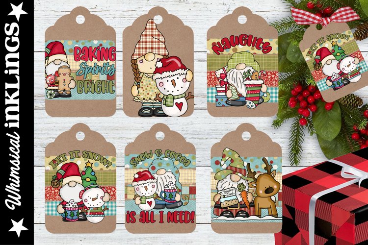 Gnome For The Holidays Kraft Printable Tags