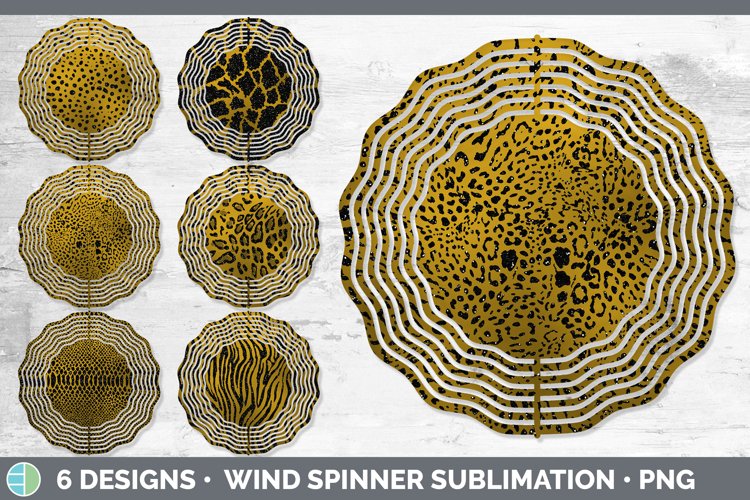 Gold Animal Print Wind Spinner | Sublimation Designs Bundle