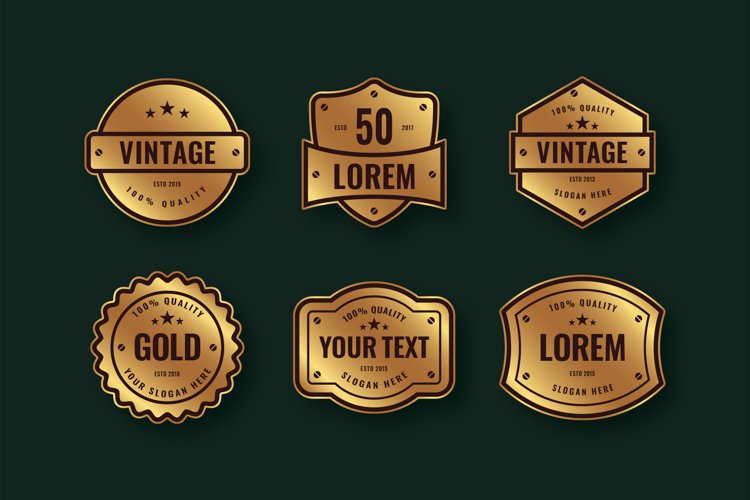 Gold Vintage Luxury Editable Badges