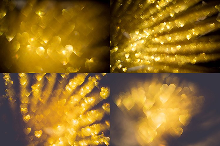 Golden Heart Shaped Bokeh