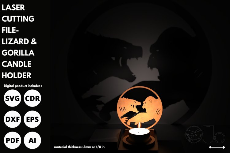 Battle of the Beast Candle Holder SVG laser cut - Laser File