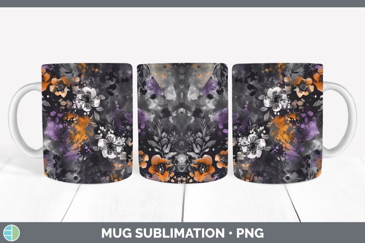 Gothic Boho Florals Mug Wrap Sublimation Coffee Cup Designs