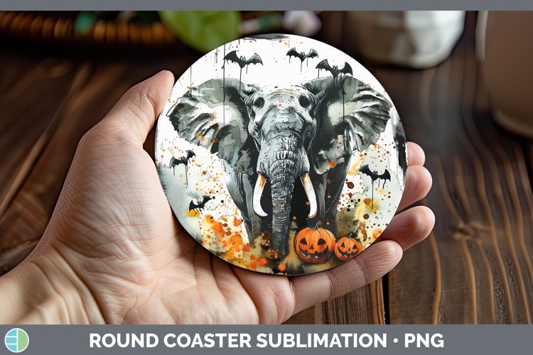 Gothic Elephant Round Coaster Sublimation Coaster Designs