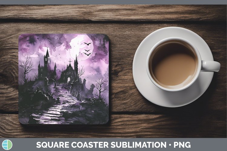 Gothic Landscape Square Coaster Sublimation Coaster Designs