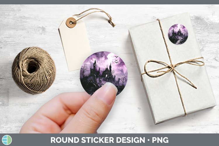 Gothic Landscape Stickers | Round Labels Designs