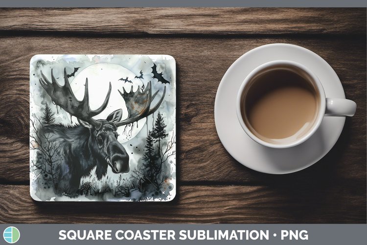 Gothic Moose Square Coaster Sublimation Coaster Designs