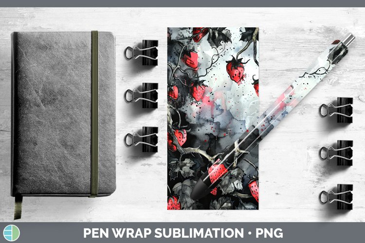 Gothic Strawberry Pen Wrap Sublimation Epoxy Pen Designs