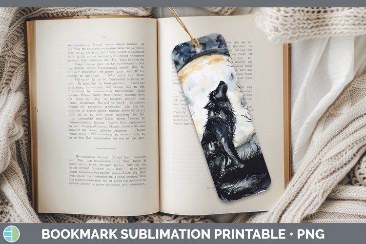 Gothic Wolf Bookmark Sublimation Printable Designs
