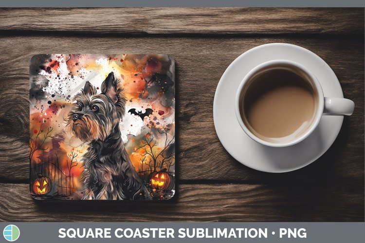 Gothic Yorkshire Terrier Square Coaster Sublimation Coaster