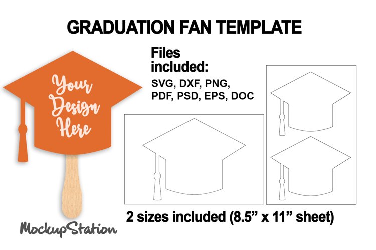 Graduation Paddle Fan Template SVG Fan Sublimation PSD 1897218 