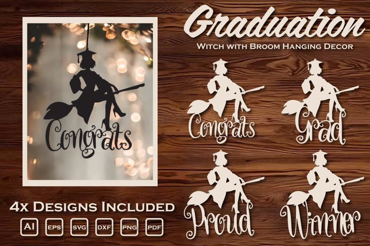 Graduation Witch - Funny Hanging Decor Paper Cut Design