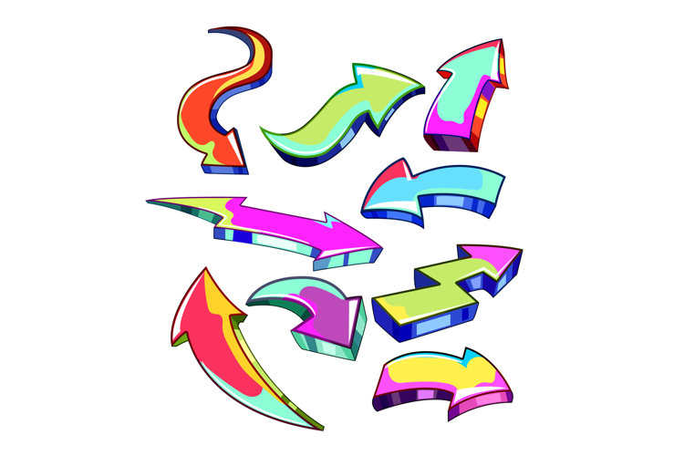 graffiti arrow set cartoon (6565891)