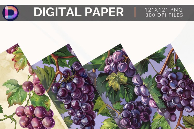 Grapes Fruit Pattern Digital Paper