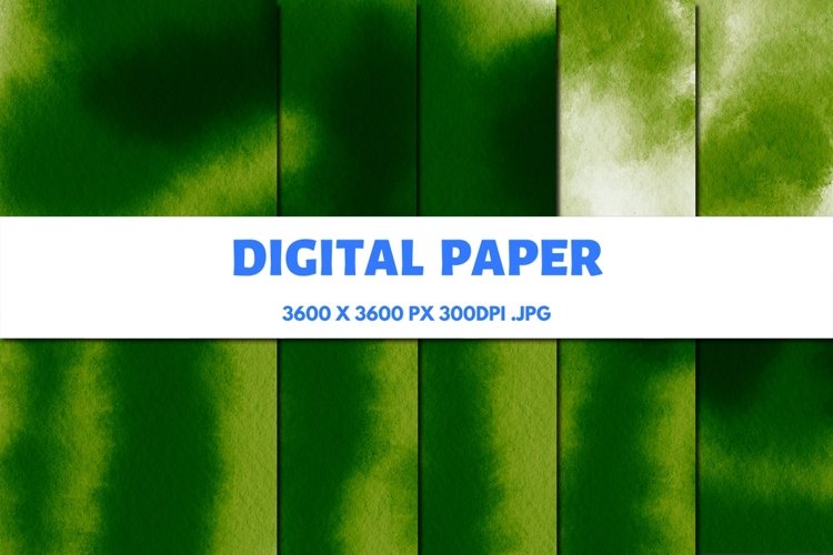 Green Watercolor 3 Digital Papers (4587356)