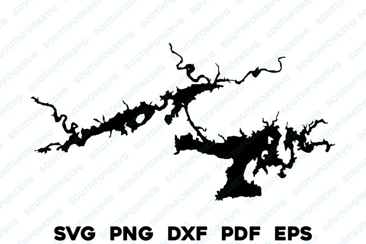 Greers Ferry Lake Arkansas Map Silhouette Shape Design