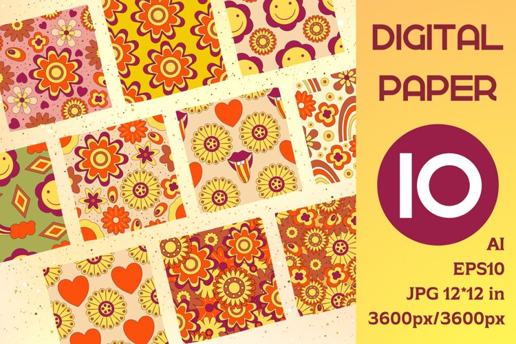 Retro Groovy Backgrounds | Design Bundles