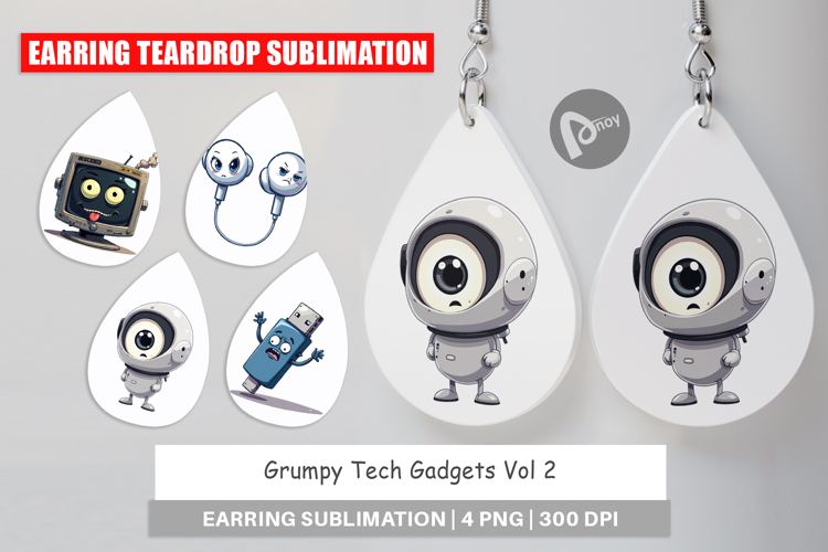 Teardrop earrings sublimation designs bundle