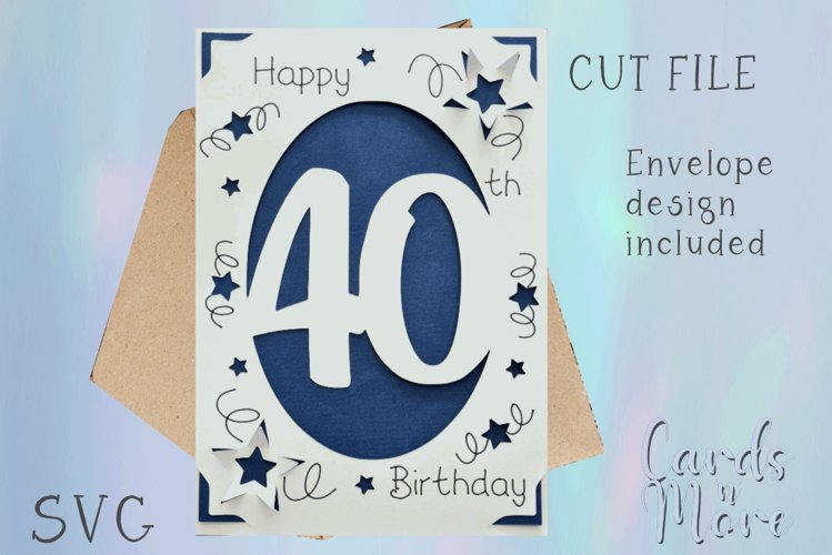40th Birthday pop up Cut card design, (2094595)