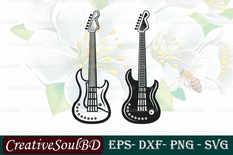 Guitar SVG Cut File (2181783) | Illustrations | Design Bundles
