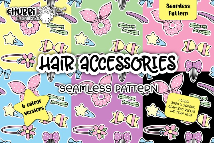 Hair Accessory Seamless Pattern - Cute Repeat PNG Tile